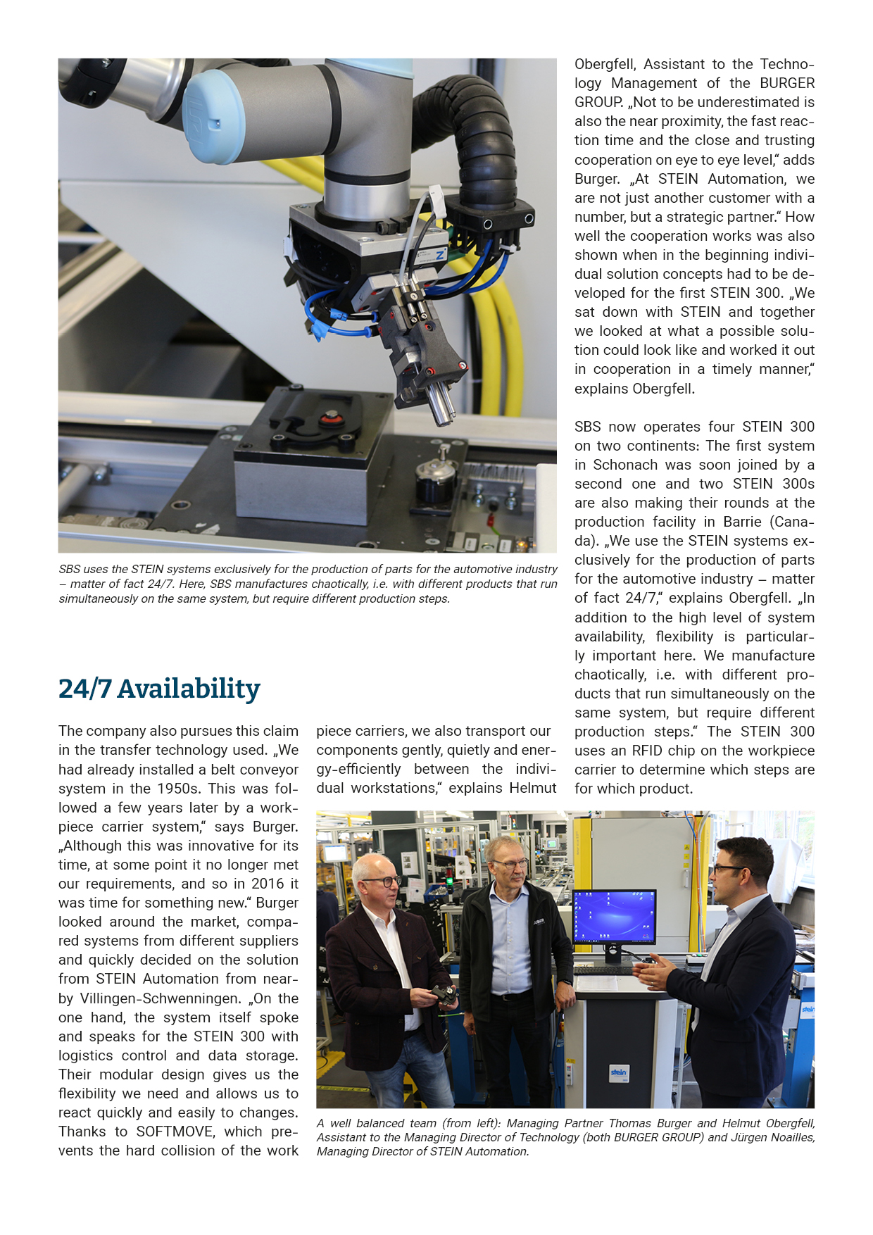 Intelligent manufacturing fully under control on two continents - STEIN ...